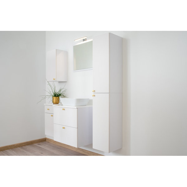 Ebern Designs Aria 24" Wall-Mounted Bathroom Vanity Set & Reviews | Wayfair